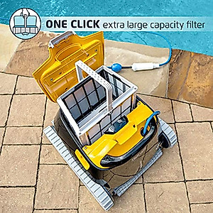 Dolphin Triton PS Robotic Pool [VACUUM] Cleaner - Ideal for In Ground Swimming Pools up to 50 Feet - Powerful Suction to Pick up Small Debris - Extra Large Easy to Clean Top Load Filter Basket