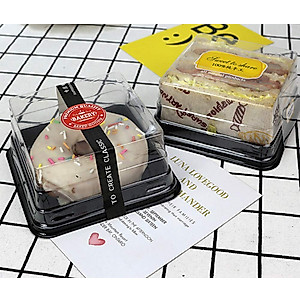 Cake Box - 50 sets 4 Inch X 2-1/8 Inch Clear Plastic Mini Cake Box - Feast Cupcake Box - Muffin Box Biscuit Box Flat Top Box Bakery Cake Shop Sale Use