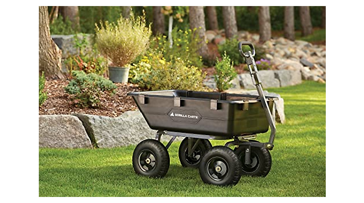 Gorilla Carts 1200-lb Poly Dump Cart for Easy Hauling