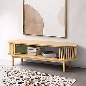 APRTAT Bamboo TV Stands for Living Room, 44 inch TV Console Entertainment Center with Storage, Television TV Stands for Bedroom, Small Wood TV Stand TV Table for Living Room, 44 x 15 x14 inches.