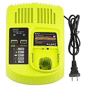 Smart P117 Quick Charger (Multi-Chemistry) for Ryobi 12V-18V ONE+ NiCd/NiMh/Lithium Tools Battery Charger fit P100 P101 P102 P103 P105 P107 P108 P122 P189 P191 P197 P200