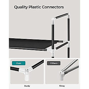 SONGMICS 10-Tier Shoe Rack, Storage Storage Organizer, Holds up to 50 Pairs, Metal Frame, Non-Woven Fabric, for Living Room, Hallway, 39.4 x 11 x 68.9 Inches, Black ULSH11H