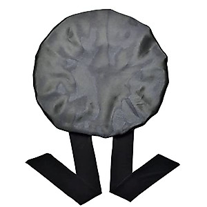 Extra Large Sleep Cap Satin Bonnet for Sleeping Long Hair Bonnet for Women Large Night Cap for Curly Hair XL Silk Bonnets (Black + Rose)