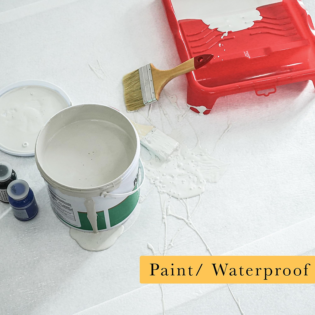 PAD 'N PROTECT Temporary Floor Protection 32in x 100ft (266.67 sqft.) Anti Slip/Pull, Paint/Waterproof, Reusable, Easy Applied with No Residue. Perfect for Construction, Movie Production, Etc.