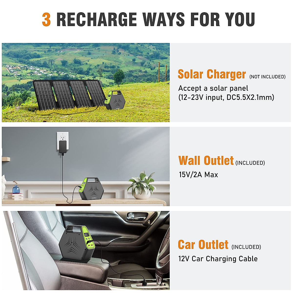 Portable Power Station 97Wh Portable Laptop Chargers with 30W Portable Foldable Solar Panels Charger For Outdoor Camping Solar Battery Chargers