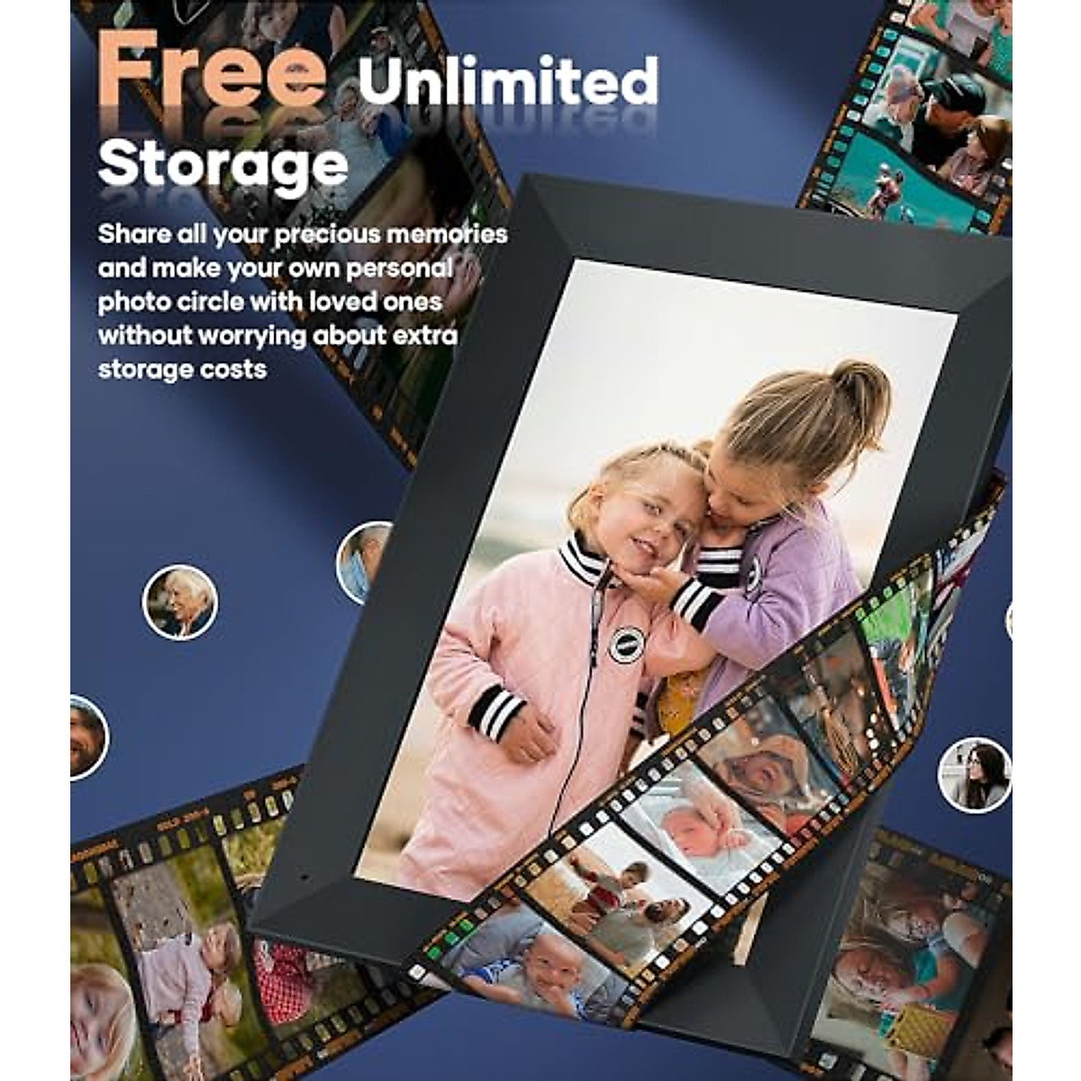 Cozyla Digital Picture Frame WiFi Free Unlimited Storage AI-Powered Send Pictures & Video via Google Photos Email Web Browser App Digital Photo Frame Electronic Picture Frame Slideshow 10.1 Inch Black