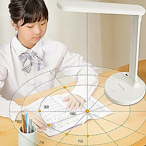 ADWOA LED Desk Lamp, Desk Light with Flexible Arm, Modes Dimmable Double Head Desk Lamps for Home Office Workbench Reading Feature, Desk Light for Home/Office/Drafting/Reading (White)