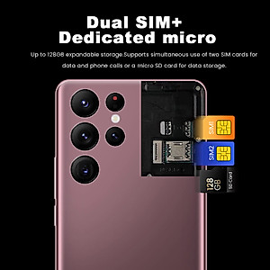 Unlocked Smartphones, 5G Android Smart Phone HD Full Screen Phone, Dual SIM Unlocked Cell Phone, 2+16G RAM, Long Battery Life, 6.53-inch Water Drop Screen Touch Screen Mobile Cell Phone (Rose Gold)