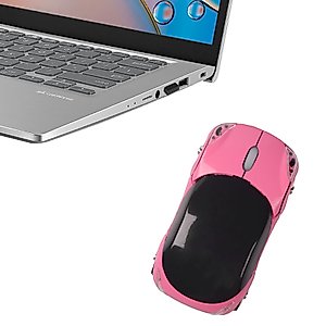 WAONIQ Wireless Mouse, 2.4G Wireless Mouse Car Mouse, Ergonomic Game Mouse with USB Receiver, 1600DPI Optical Mouse, Smart Power Saving, Portable Mouse for PC Windows Laptop Notebook Mac OS(Pink)