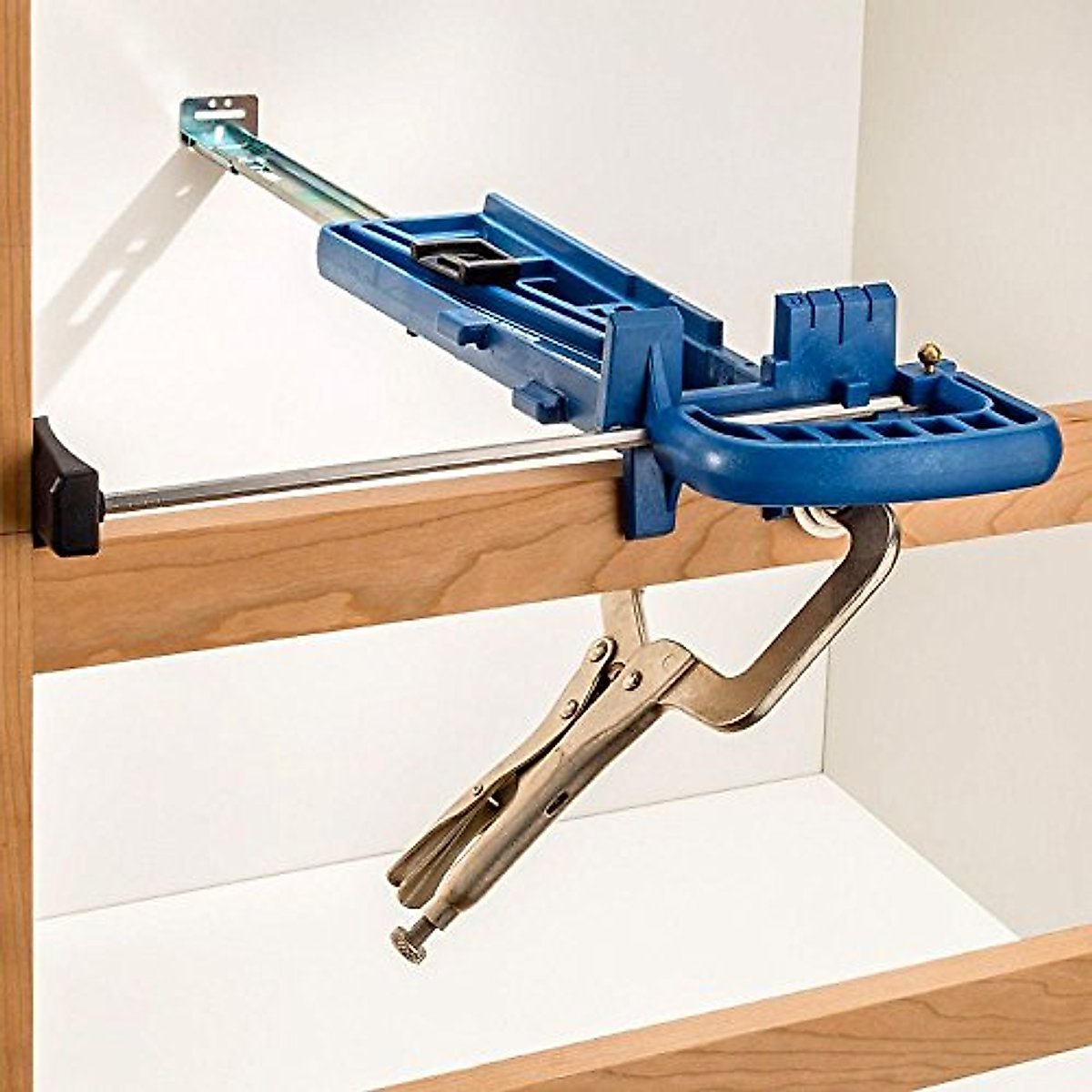 Universal Drawer Slide Jig - Cabinet Hardware Jig Install Drawer Slides Quickly, Accurately - Hardware Installation Jig w/Locking Wedge to Secure Cabinet Slide - Adjustable Foot Woodworking Tools