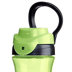 Chicco 12oz. My Tumbler Open Rim Water Bottle with Free-Flow Spout | Spill Proof when Lid is Closed | Flip-Up Carry Handle | Top-Rack Dishwasher Safe | Easy to Hold Toddler Cup | Green | 2+ Years