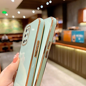 KuDiNi for Oneplus 8T Case, Oneplus 8T 5g Phone Case for Women Girls Electroplating Luxury Bling Aesthetic Trendy Pretty, Full Camera Soft TPU Protection Shockproof Cover for Oneplus 8T (Mint Green)