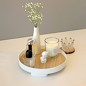 GEEKLLS Breakfast Tray Desktop Wooden Tray Weed Box Porch Key Ornament Dressing Table Aromatherapy Perfume Cosmetic Storage Tray Makeup Organizer