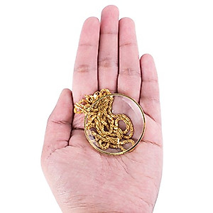 Necklace with 1-3/4 Inch Optical Magnifier Lens and 36-Inch Gold Chain for Library, Reading Fine Print, Zooming, Increase Vision, Jewelry