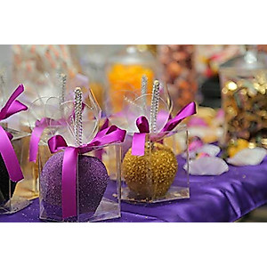 30 PCS Clear Candy Apple Box With Hole | 4" x 4" x 4" PET Gift Boxes For Caramel Apples, Ornaments | Transparent Boxes for Wedding, Party Baby Shower Favors Halloween | Food in Safe Fit Standard Apple