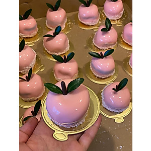 YYaaloa 3.15 Inch Mini Round Golden Cake Boards 50pcs Mousse Cupcake Base Paper Plates Circle Dessert Board (Gold 3inch 50pcs)