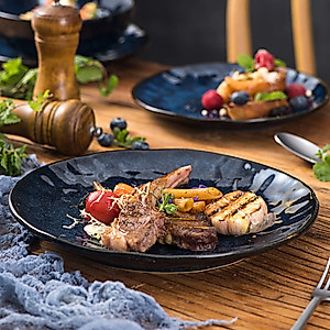 24-Piece Ceramic Dinnerware Set for 6, Ceramic Dinner Plates, Salad Plates, Bowls Set, Coffee Mug Set, Microwave, Oven, and Dishwasher Safe, Scratch Resistant, Suitable for Home, Party, Restaurant