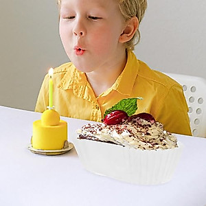 Angoily Wedding Cupcake Cups 1000PCS Paper Cupcake Baking Cups Oval Mini Cupcake Liners for Baking Muffins, Cupcakes or Mini Snacks, Mini Loaf Liners for Baking ( White ) Baking Cups