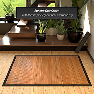 Oriental Furniture Bamboo Rug - Burnt Bamboo - 4' x 6'