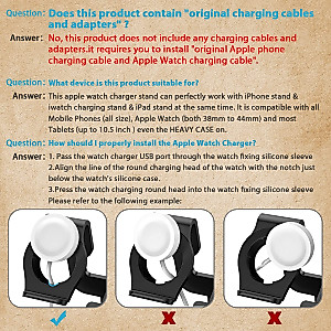 3 in 1 Phone Stand for Desk Aluminum Apple Watch Charger Stand Phone Holder for iPhone 14 13 12 11 All Series, iWatch Series 8/SE2/7/6/SE/5/4/3/2, AirPods, iPad