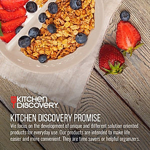 Kitchen Discovery Divided Cereal Bowl Anti Soggy, 2 Section Plastic Bowl Separates Milk from Cereal for Delicious Crunch, Soup and Side Bowl for Chips/Salsa, Soup/Crackers, Fruit, Yogurt