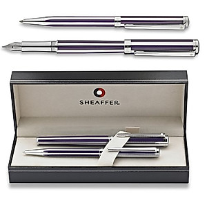 Sheaffer Intensity Violet/Chrome Medium Fountain and Ballpoint Pen Set 9232