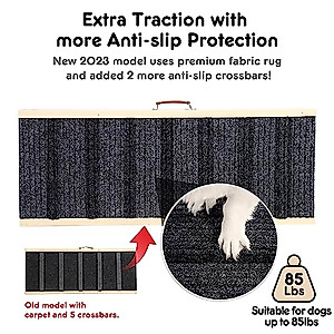 TOFUUMI Dog Ramp for Bed, Car Ramp, Folding Pet Ramp, Dog Stairs, Cat Ramp, Portable Dog Steps Suitable for Elevated Surface Between 15"-22" for Small and Medium Dogs (39 inches)