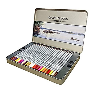 Healvian 1 Set 48 Highlighter Pencil Blending Pencil Writing Pencils Artist Pencils Blending Pencils Oily Pencils Art Pencils Coloring Pencils Mix Tin Box Pencils Colored Pencil Set