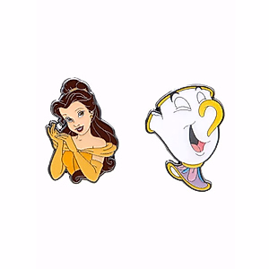 Loungefly Disney Beauty And The Beast Belle & Chip Enamel Pin Set