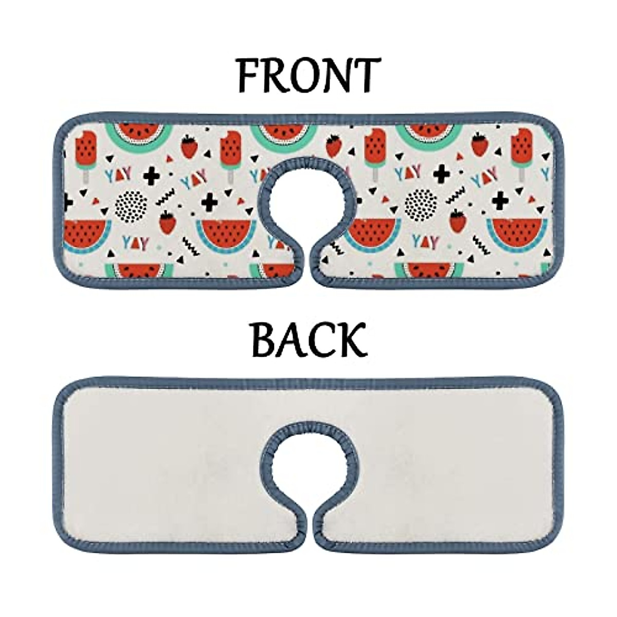 Kitchen Faucet Absorbent Mat 2 Pieces Summer Watermelon Ice Cream Faucet Sink Splash Guard Bathroom Counter and RV,Faucet Counter Sink Water Stains Preventer