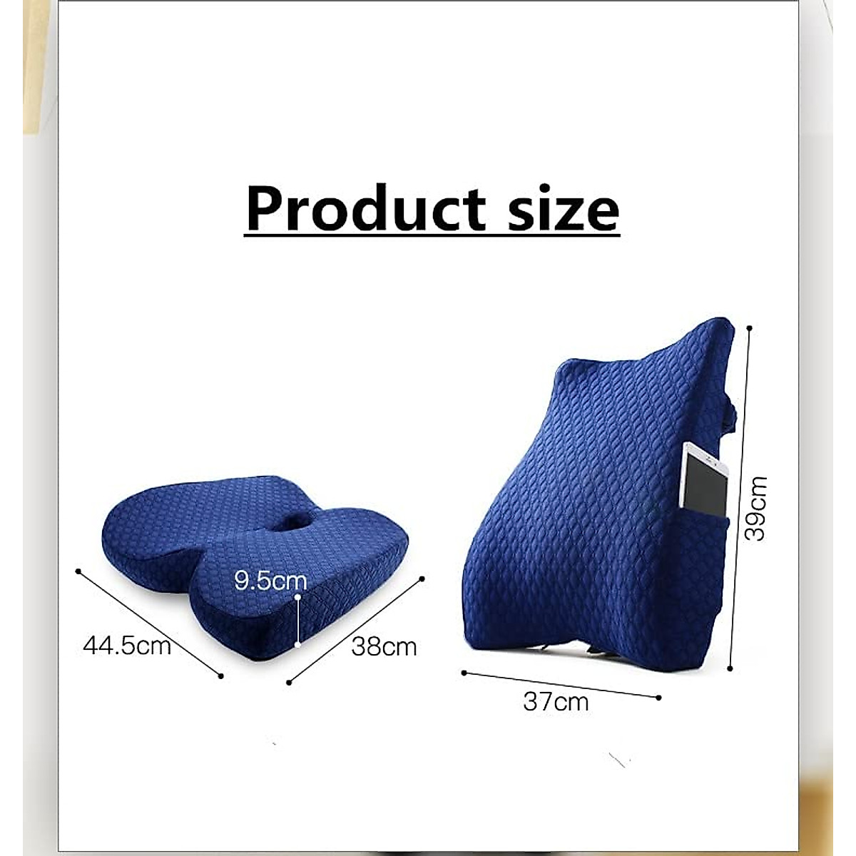 NNAA Ergonomic Chair Pad Memory Foam Seat Cushion Orthopedic Pillow Coccyx Office Chair Cushion Support Waist Back Cushion Car Seat Hip Massage Pad Sets colorA