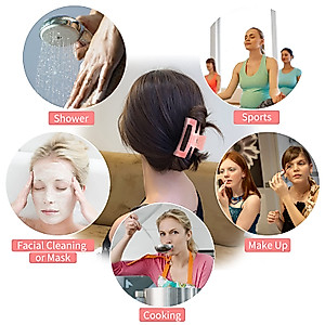 Multi-Color Large Hair Claw Clips, Banana Tortoise Shell Barrettes Celluloid French Leopard Print Hair Jaw Clips for Women and Girls (6 Pack)