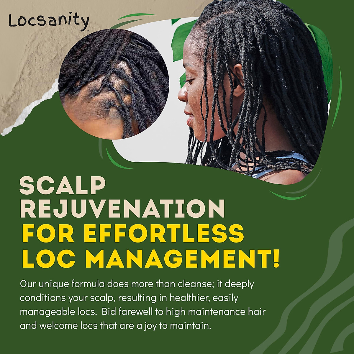 Locsanity 2-in-1 Shampoo and Conditioner for All Types of Dreadlocks and Hairstyles – Moisturizing, Nourishing, and Hydrating Shampoo and Conditioner (12 fl oz)