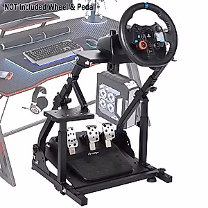 Minneer Racing Steering Wheel Stand with Pro Reinforced Parts Fit for Logitech G25,G27,G29,G920 Gaming Racing Simulator Cockpit Wheel, Pedals Not Include