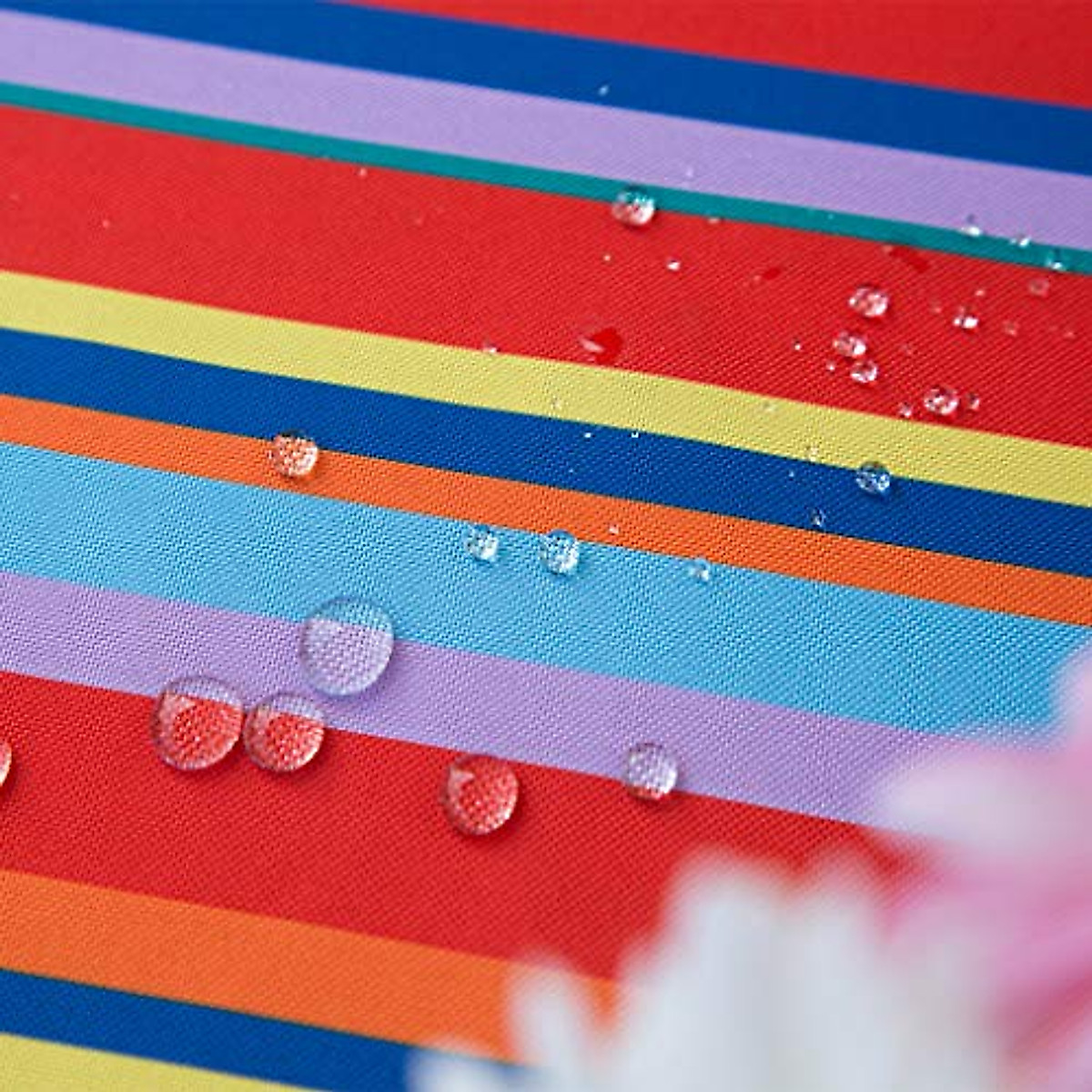 SquarePie Outdoor Tablecloth Rectangle Stain Resistant Waterproof Table Linen Table Cover with Umbrella Hole and Zipper for Picnic Patio Garden Party Tables, 52x70 Color Stripe