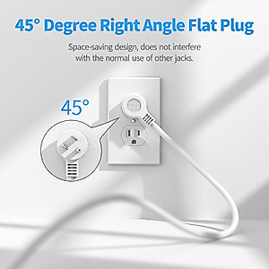 Power Strip, Bototek Surge Protector with 10 AC Outlets and 4 USB Ports,1875W/15A, 2100 Joules, 10 Feet Long Extension Cord for Home, Office, Dorm Essentials, 2100 Joules, ETL Listed- White