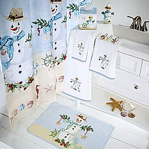 Avanti Linens Coastal Snowman Collection, 2 pk Fingertip Set, White