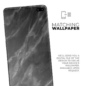 DesignSkinz Black and Chalky White Marble Protective Vinyl Decal Wrap Skin Cover Compatible with The Samsung Galaxy S20 (Screen Trim & Back Glass Skin)