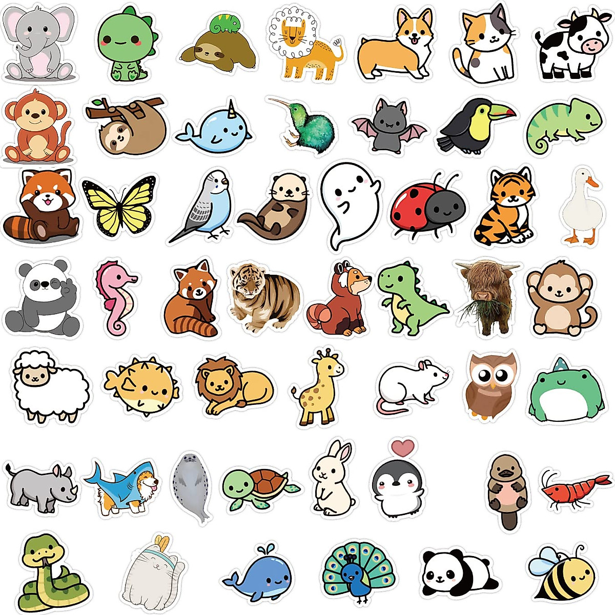 300Pcs Cute Animal Stickers for Kids, Kawaii Stuff Water Bottle Stickers Pack Vinyl Waterproof Vsco Laptop Skateboard Stickers Aesthetic Computer Phone Stickers for Kids Teens Girls