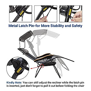 Coastrail Outdoor Premium Zero Gravity Reclining Lounge Chair with Sun Shade, Padded Seat, Cool Mesh Back, Pillow, Cup Holder & Side Table for Sports Yard Patio Lawn Camping, Support 400lbs Navy&Grey