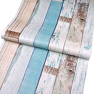 GLOW4U Decorative Wood Panel Pattern Contact Paper Self Adhesive Shelf Liner for Kitchen Cabinet Countertop Shelves Table Furniture Craft Door Wall Decal 17.7 Inch by 16 Feet
