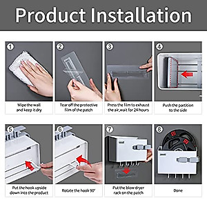 Hair Dryer Holder Wall Mounted, Hair Tools and Styling Organizer for Bathroom , Bathroom Supplies Storage Vanity Caddy for Blow Dryer Curling Wand Hair Straightener Brushes