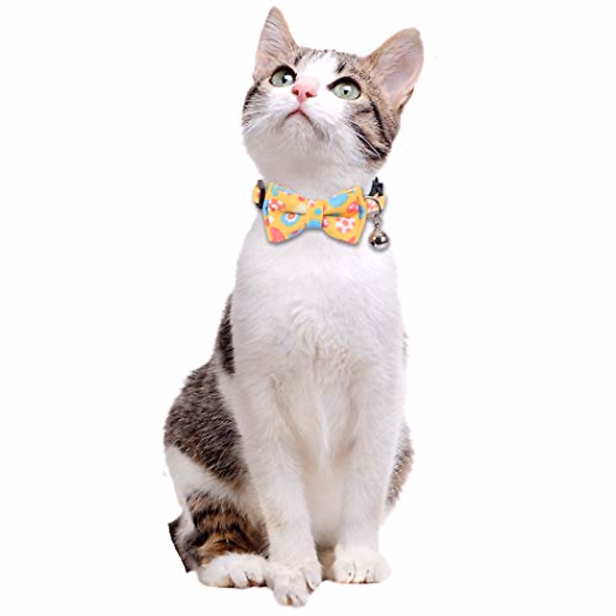 Lamphyface 2 Pack Easter Cat Collar with Cute Bow Tie and Bell Breakaway Adjustable Safety