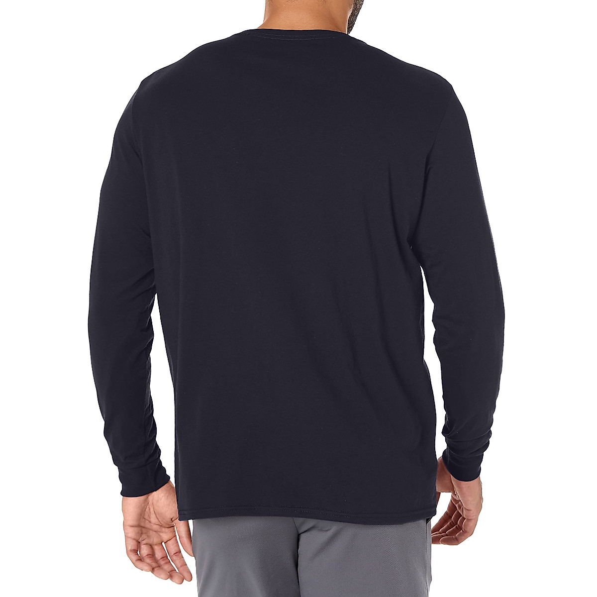 Russell Athletic mens Cotton Performance Long Sleeve T-Shirt, Black, M
