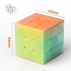 D-FantiX QY Toys Warrior W 3x3 Speed Cube Jelly 3x3x3 Magic Cube Puzzles Transparent Pastel Color