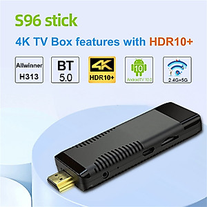 Smart TV Stick S96 Stick Android TV Box AllWinner H313 2.4G/5G WiFi Android 10.0 Top Box Bluetooth Voice Remote Control fire Stick tv 4k (2GB+16GB)