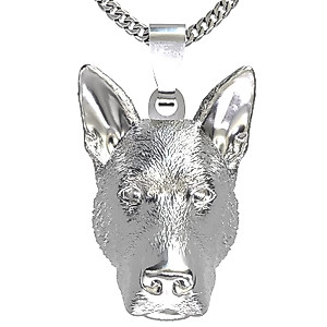 SC SWICK CREATIONS German Shepherd Dog Head 925 Sterling Silver Pendant
