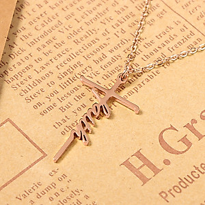 SANNYRA Faith Faith Necklace Rose Gold Plated Faith Pendant Necklace Religious Personalized Jewelry Gift for Women