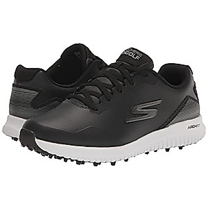 Skechers Men's Max 2 Arch Fit Waterproof Spikeless Golf Shoe Sneaker, Black/White, 12 Wide