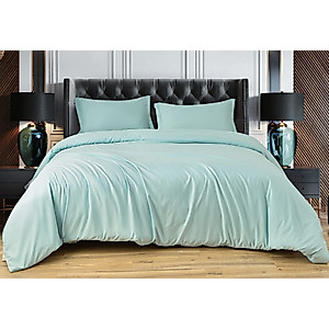 Colourful Snail Duvet Cover 2 Piece Set, Ultra Soft Double Brushed Microfiber Comforter Cover with Zipper Closure and Corner Ties, Twin, Light Blue (Comforter Not Included)